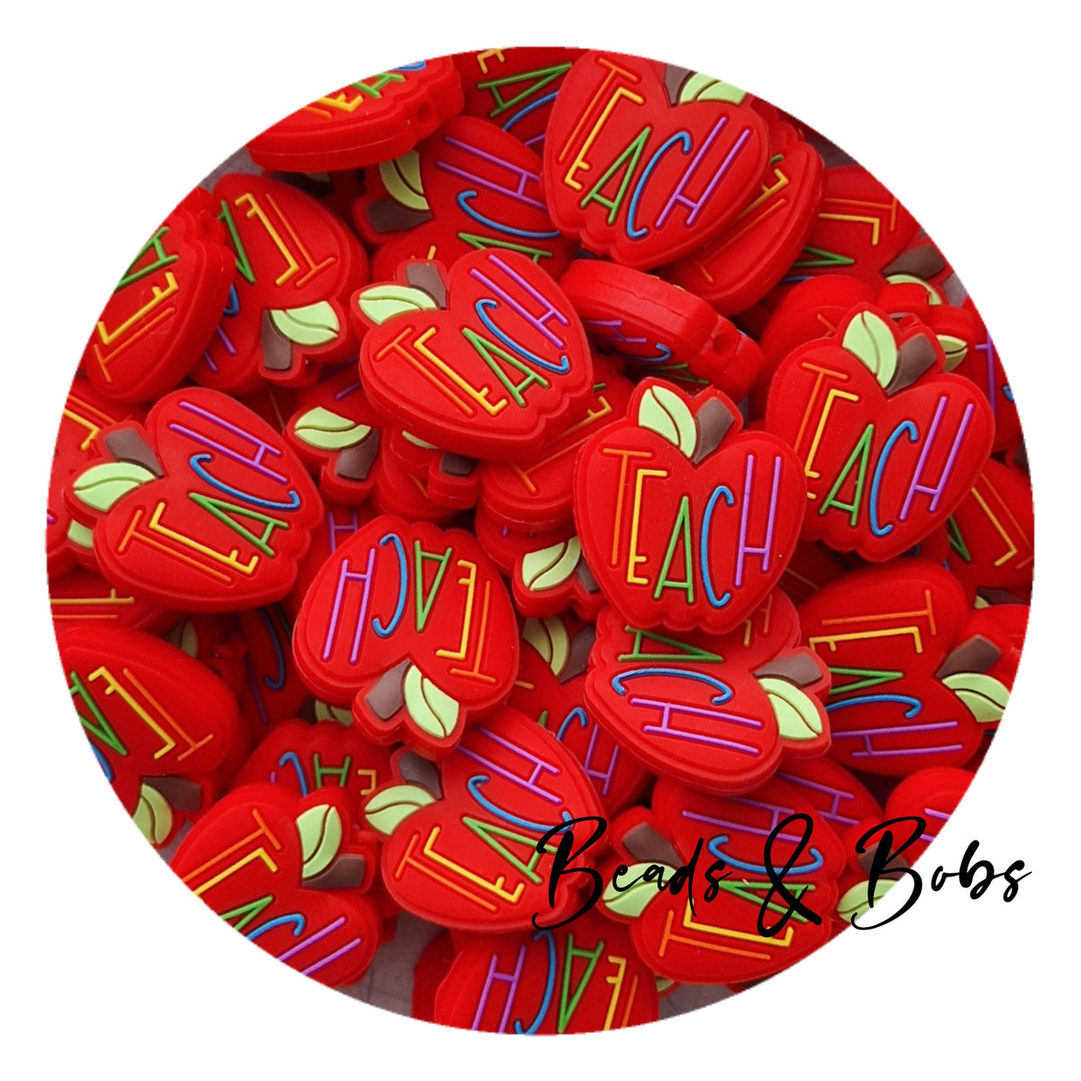Silicone Teach Apple Beads – Beads & Bobs craft co.